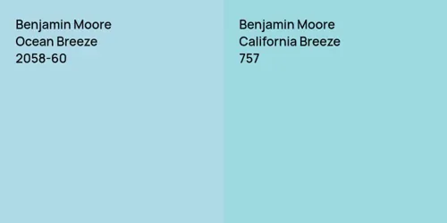 Benjamin Moore Ocean Breeze vs. Benjamin Moore Classic Gray comparison