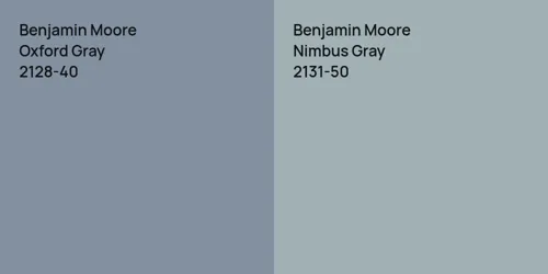 Benjamin Moore Oxford Gray vs. Benjamin Moore Ashley Gray comparison