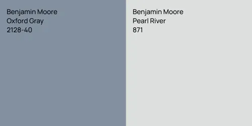 Compare Benjamin Moore Oxford Gray with other colors