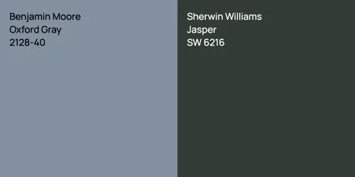 Compare Benjamin Moore Oxford Gray with other colors