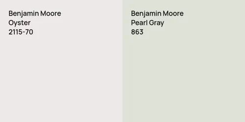 Benjamin Moore Oyster vs. Benjamin Moore Cement Gray comparison