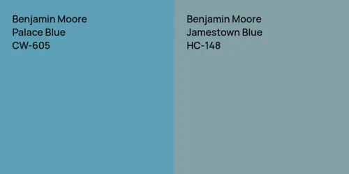 Benjamin Moore Palace Blue vs. Benjamin Moore Bracken Blue comparison