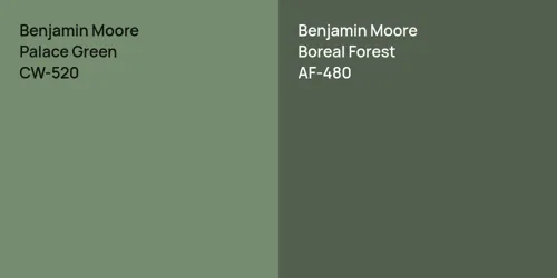 Benjamin Moore Palace Green vs. Benjamin Moore Greenwich Village comparison