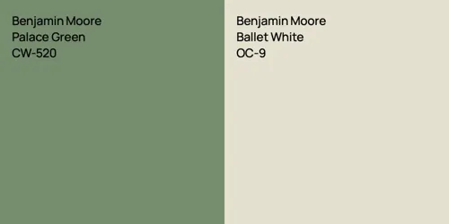 Benjamin Moore Palace Green vs. Benjamin Moore Norway Spruce comparison