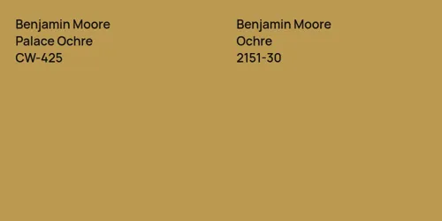 Benjamin Moore Palace Ochre vs. Benjamin Moore Byzantine Gold comparison