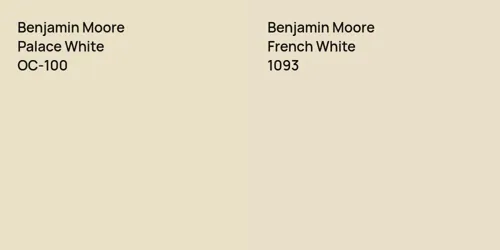 Benjamin Moore Palace White vs. Benjamin Moore Standish White comparison