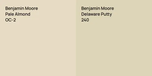 Benjamin Moore Pale Almond vs. Benjamin Moore Grant Beige comparison
