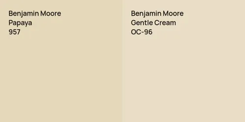 Benjamin Moore Papaya vs. Benjamin Moore Seaspray comparison