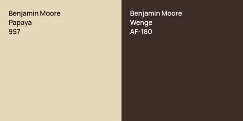 Benjamin Moore Papaya vs. Benjamin Moore Cedar Key comparison