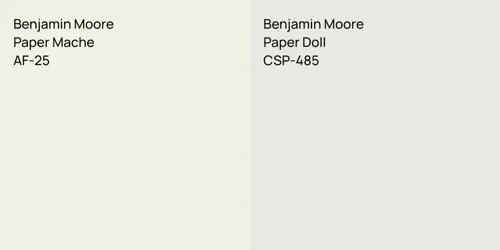 Benjamin Moore Paper Mache vs. Benjamin Moore Hint of Mint comparison