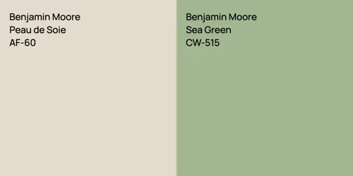 Benjamin Moore Peau de Soie vs. Benjamin Moore Wild Rice comparison