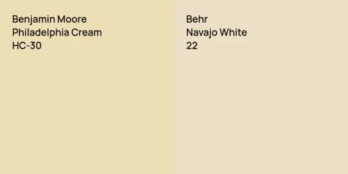 Benjamin Moore Philadelphia Cream vs. Benjamin Moore Decorator's White ...