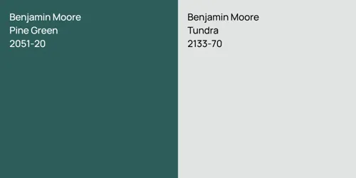 Benjamin Moore Pine Green vs. Benjamin Moore Sage Tint comparison