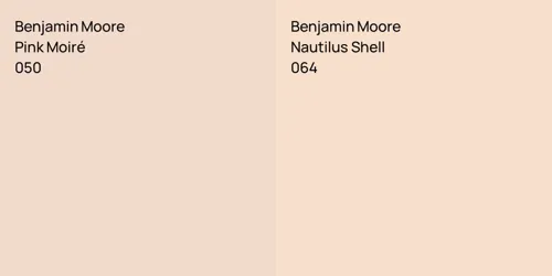Benjamin Moore Pink Moiré vs. Benjamin Moore Shell Pink comparison