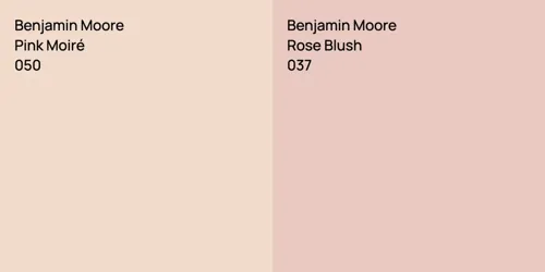 Benjamin Moore Pink Moiré vs. Benjamin Moore Rosebud comparison