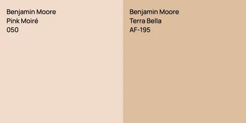 Benjamin Moore Pink Moiré vs. Benjamin Moore Antique Coral comparison