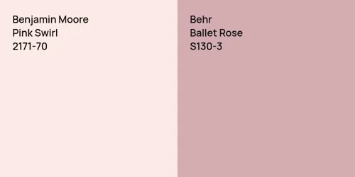 Benjamin Moore Pink Swirl vs. Benjamin Moore Bridal Pink comparison