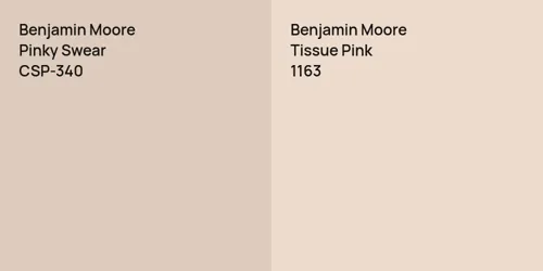 Benjamin Moore Pinky Swear vs. Benjamin Moore Cashmere Wrap comparison