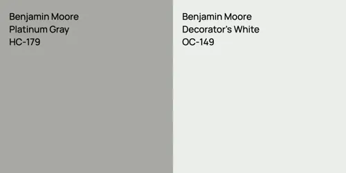 Compare Benjamin Moore Platinum Gray with other colors