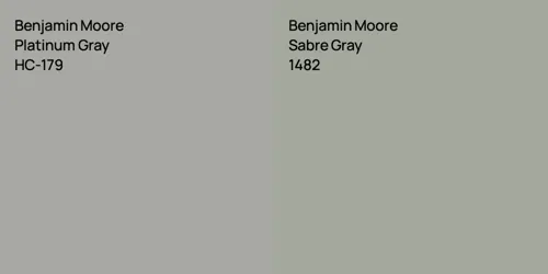Compare Benjamin Moore Platinum Gray with other colors