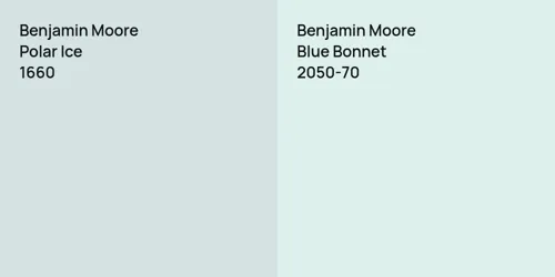 Benjamin Moore Polar Ice vs. Benjamin Moore Woodland White comparison