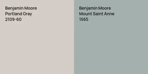 Benjamin Moore Portland Gray vs. Benjamin Moore Head Over Heels comparison