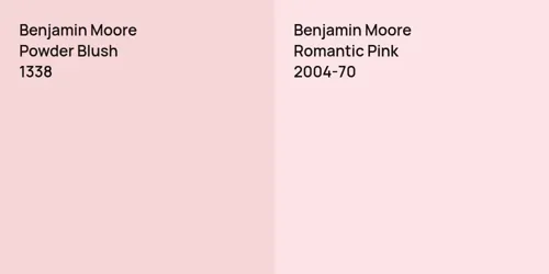 Benjamin Moore Powder Blush vs. Benjamin Moore Bermuda Pink comparison