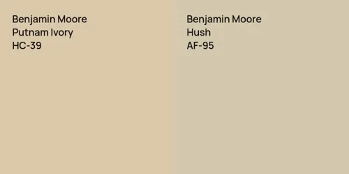 Benjamin Moore Putnam Ivory vs. Benjamin Moore Natural Linen comparison