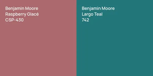 Benjamin Moore Raspberry Glacé vs. Benjamin Moore Salamander comparison