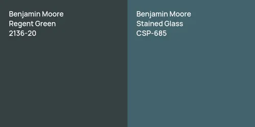 Benjamin Moore Regent Green vs. Benjamin Moore Vermont Slate comparison