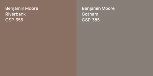 Benjamin Moore Riverbank vs. Benjamin Moore Studio Clay comparison
