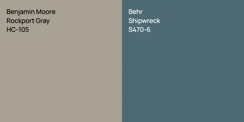 Compare Benjamin Moore Rockport Gray with other colors