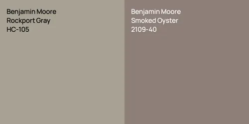 Benjamin Moore Rockport Gray vs. Benjamin Moore Twilight Zone comparison