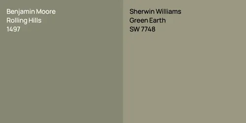 Benjamin Moore Rolling Hills vs. Benjamin Moore Louisburg Green comparison
