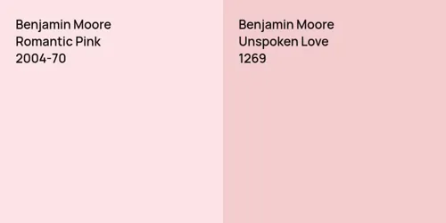 Benjamin Moore Romantic Pink vs. Benjamin Moore Pink Bliss comparison