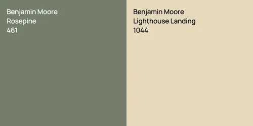 Benjamin Moore Rosepine vs. Benjamin Moore Downpour Blue comparison