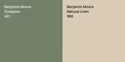 Benjamin Moore Rosepine vs. Benjamin Moore Natural Cream comparison