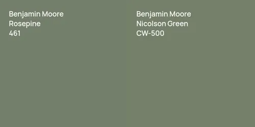 Compare Benjamin Moore Rosepine with other colors