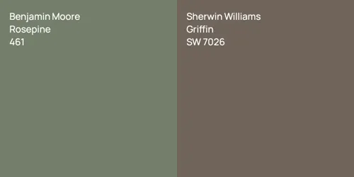 Benjamin Moore Rosepine vs. Benjamin Moore Carolina Gull comparison