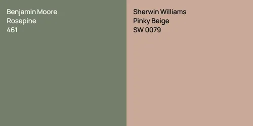 Benjamin Moore Rosepine vs. Benjamin Moore Carolina Gull comparison