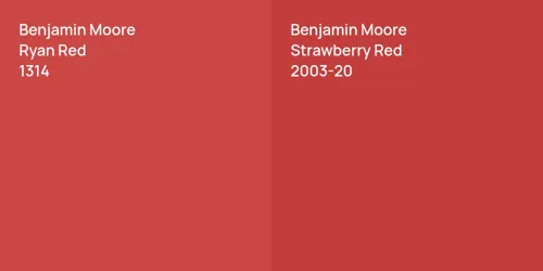 Compare Benjamin Moore Ryan Red with other colors