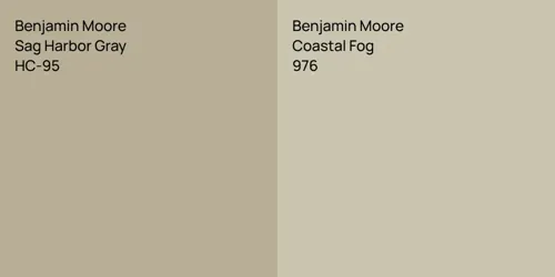 Benjamin Moore Sag Harbor Gray vs. Sherwin Williams Grays Harbor comparison