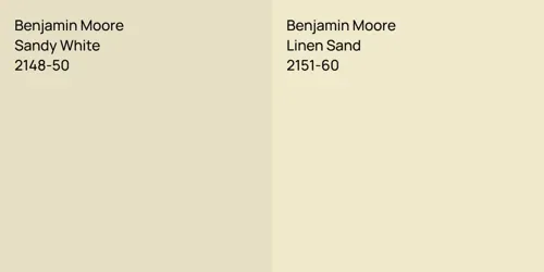 Benjamin Moore Sandy White vs. Benjamin Moore Glacier White comparison