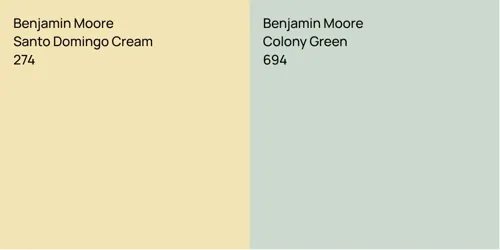 Benjamin Moore Santo Domingo Cream vs. Benjamin Moore Golden Straw ...