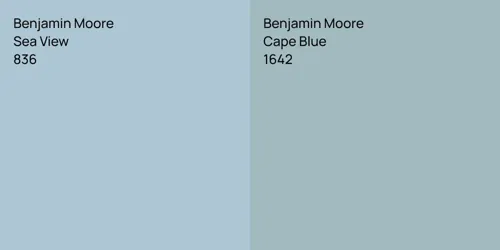 Benjamin Moore Sea View vs. Benjamin Moore Kitten Whiskers comparison