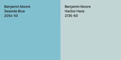 Benjamin Moore Seaside Blue vs. Benjamin Moore Swiss Blue comparison
