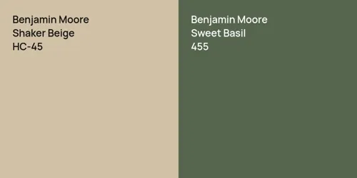 Benjamin Moore Shaker Beige vs. Benjamin Moore Decatur Buff comparison