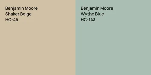 Compare Benjamin Moore Shaker Beige with other colors