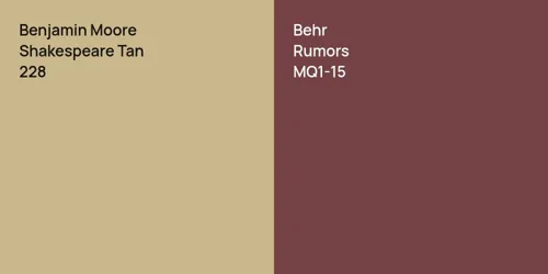 Benjamin Moore Shakespeare Tan vs. Benjamin Moore Sherwood Tan comparison
