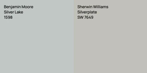 Benjamin Moore Silver Lake vs. Sherwin Williams Silver Lake comparison